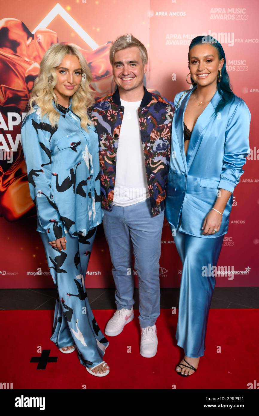 Emma Sheppard, George Sheppard and Amy Sheppard arrive at the 2023 APRA ...