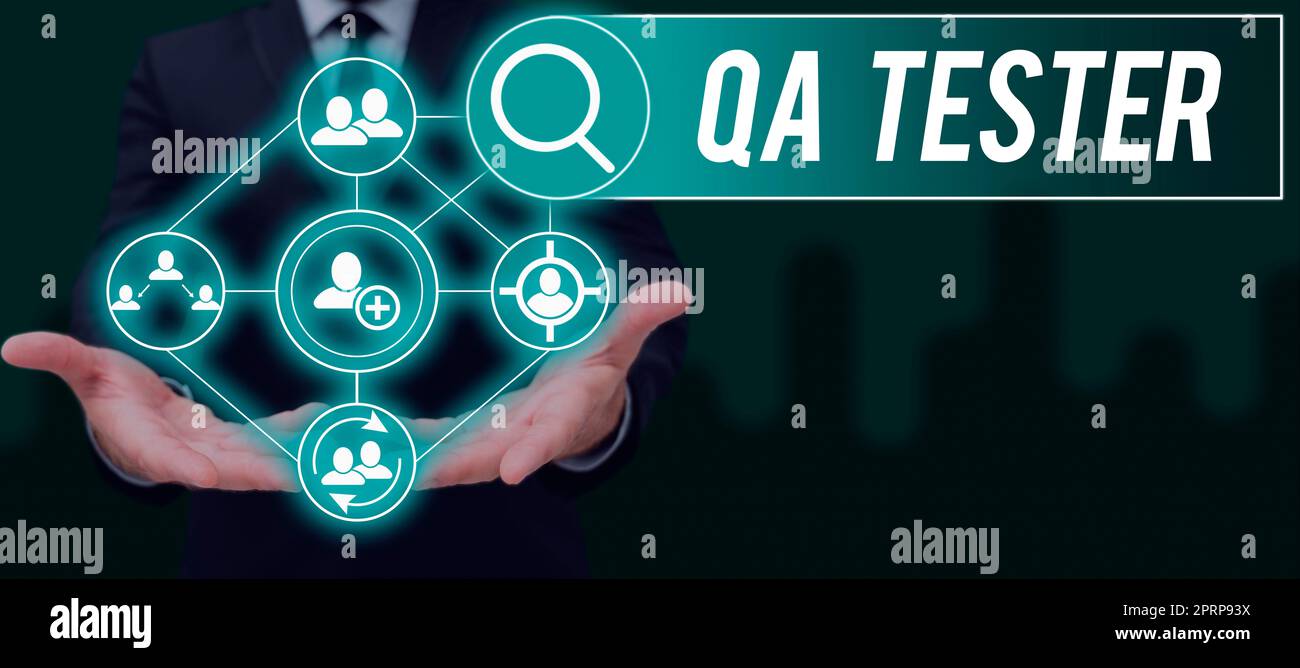 Text Caption Presenting Qa Tester Word Written On Quality Assurance Of