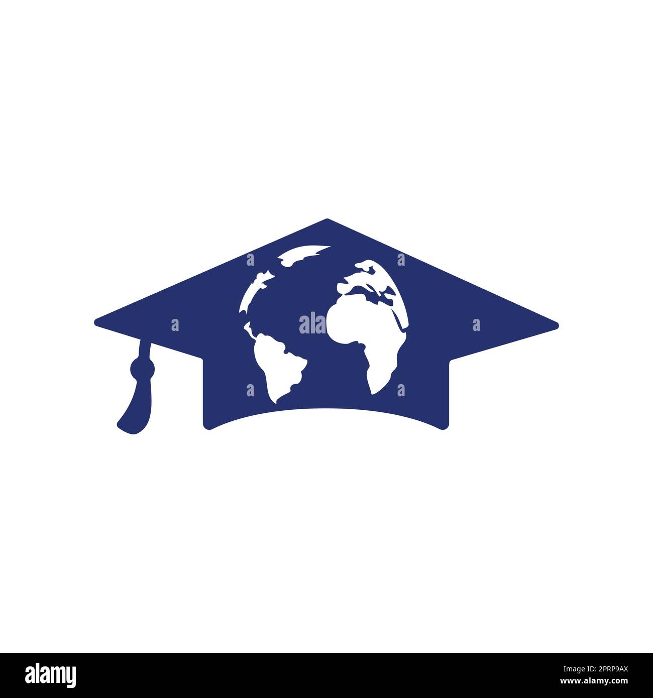 World education vector logo design. Globe with gradation cap and icon ...