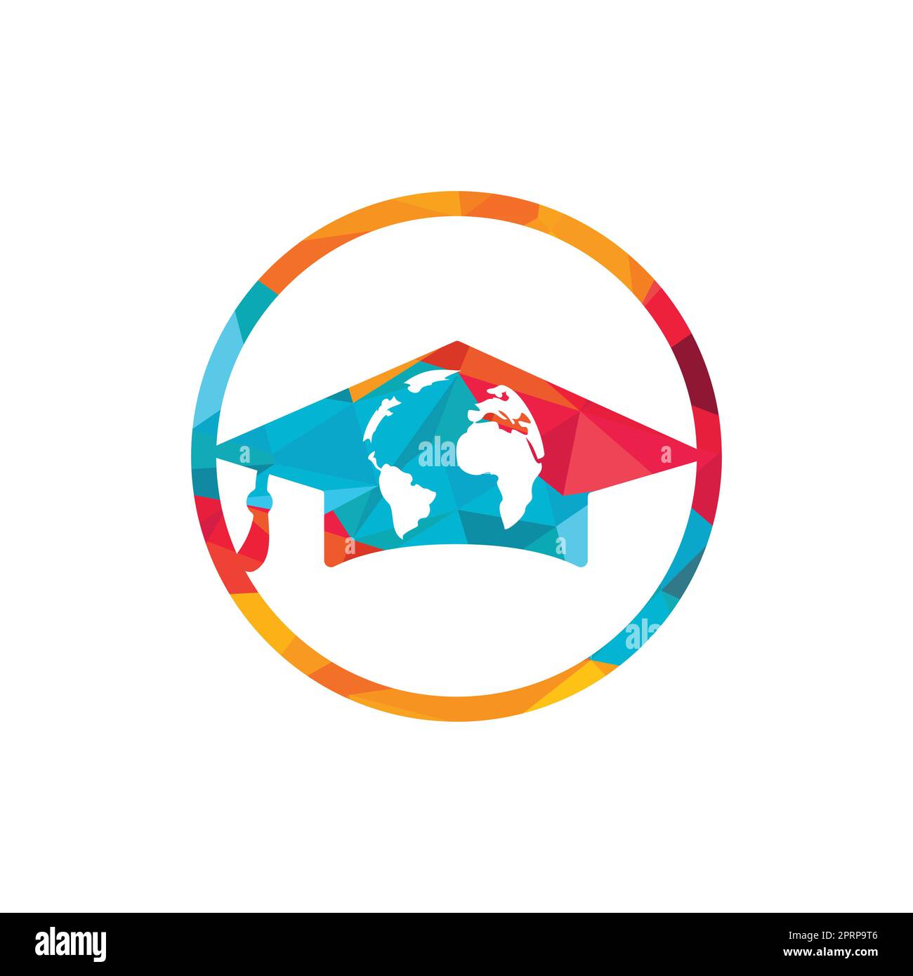 World education vector logo design. Globe with gradation cap and icon ...