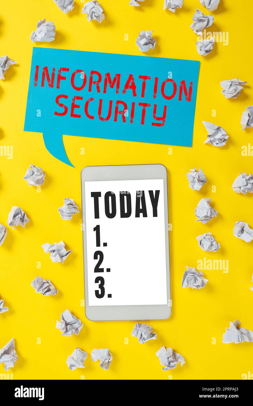 Hand writing sign Information Security, Business overview INFOSEC ...