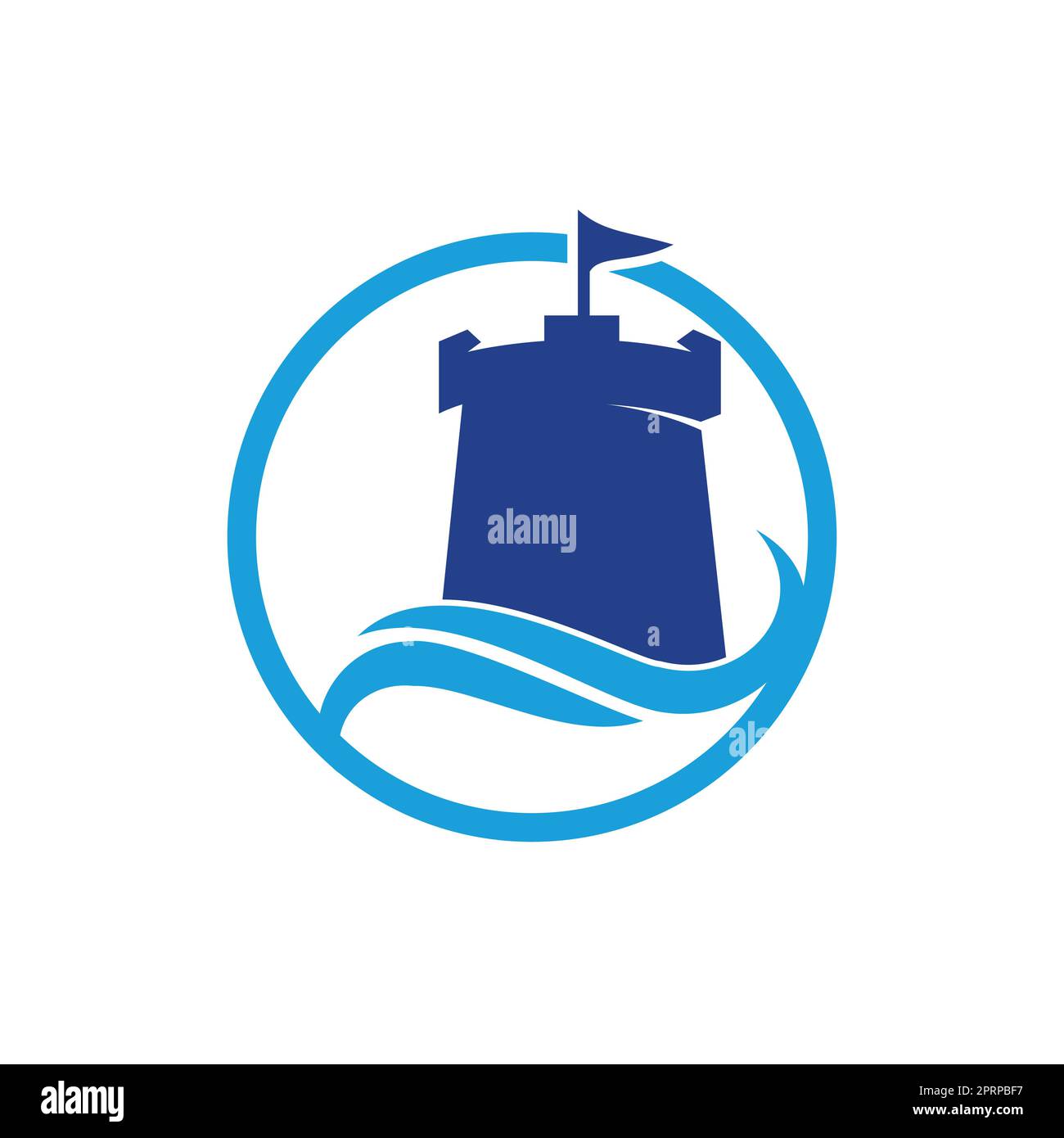 Castle wave vector logo design template. Abstract fortress wave logo ...
