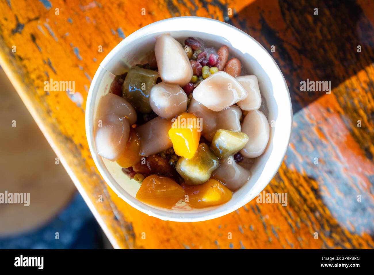 Top view of Taiwan famous dessert taro ball bowl Stock Photo - Alamy