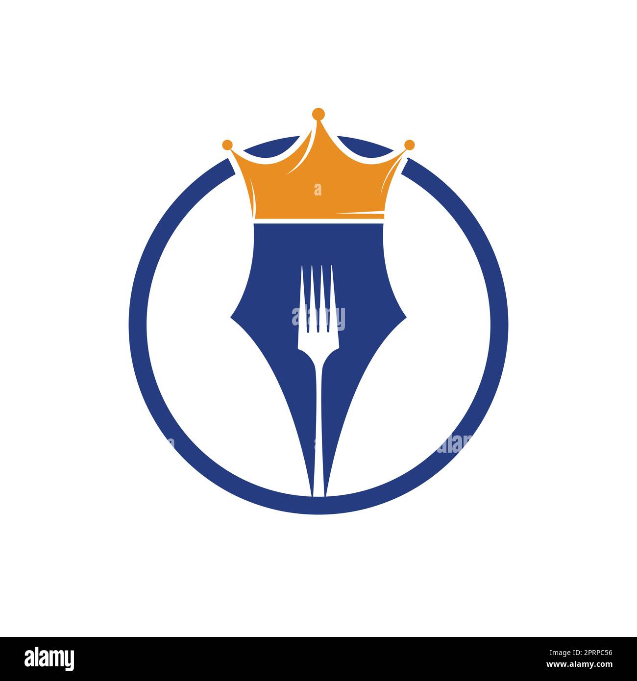 Food and restaurants logo design concept. Pen with crown and fork ...