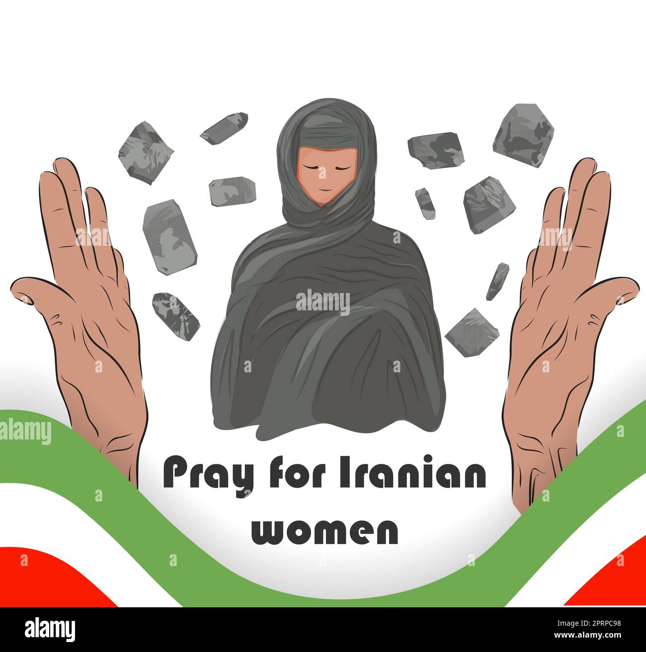 Poster against wearing the hijab, Iranian protest. Women's Protest in ...