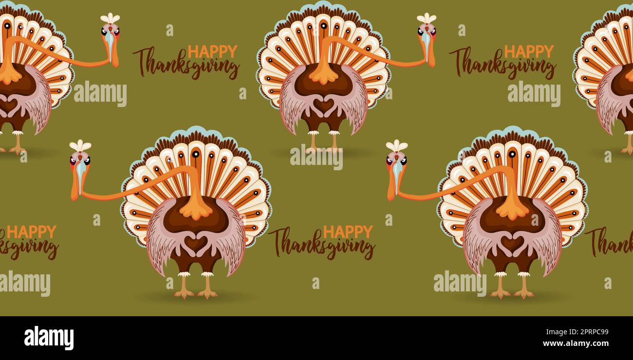 Thanksgiving day seamless pattern. Thanksgiving day pattern with turkey ...