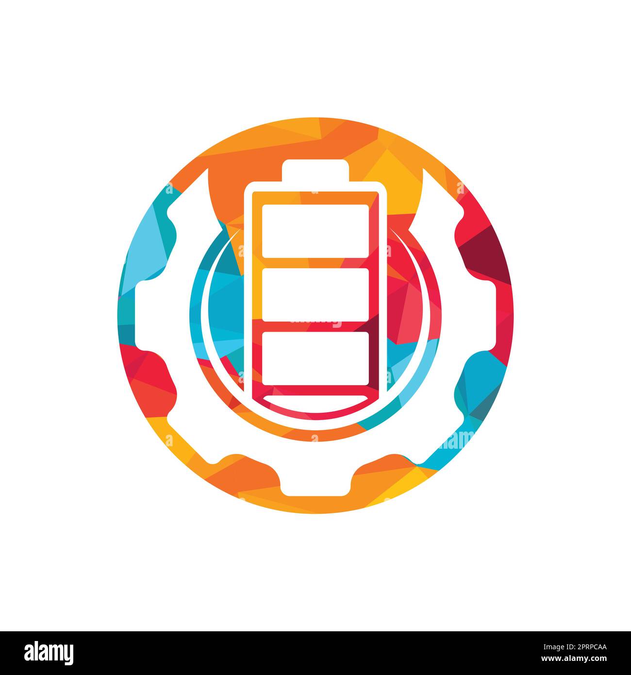 Industrial energy and power logo design concept. Battery and gear icon ...