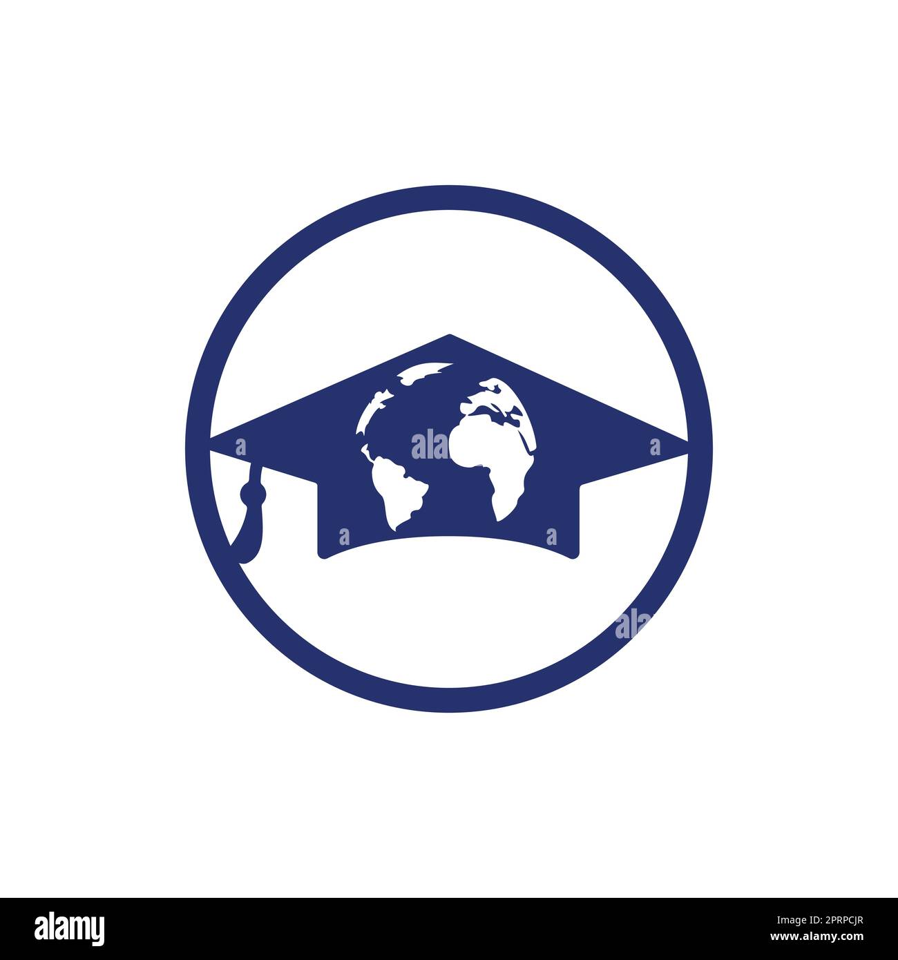 World education vector logo design. Globe with gradation cap and icon ...