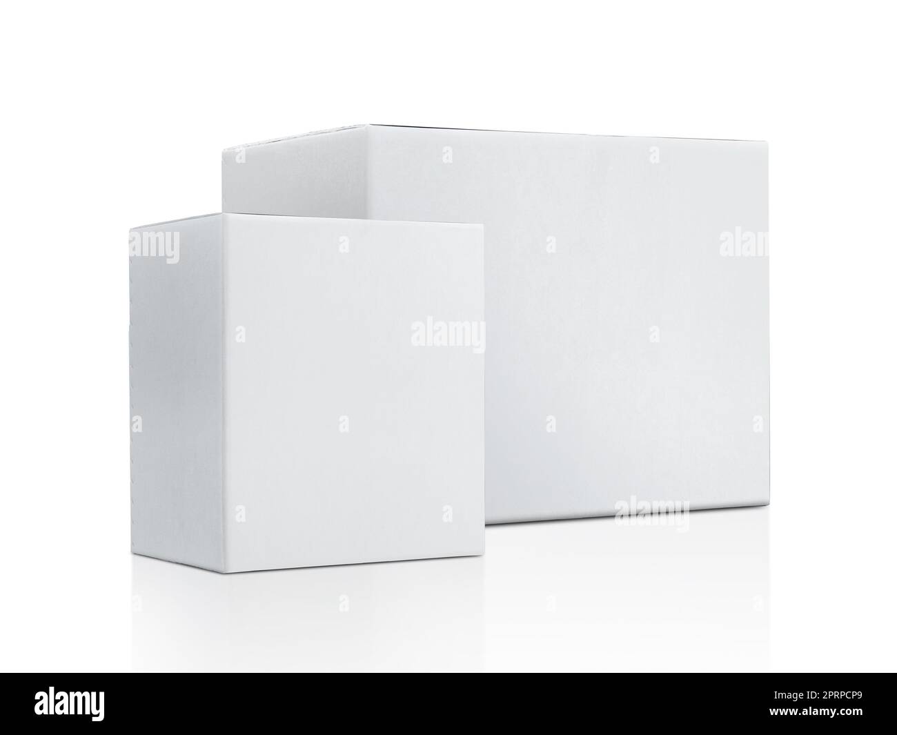 Blank package Box. Isolated on white background Stock Photo - Alamy