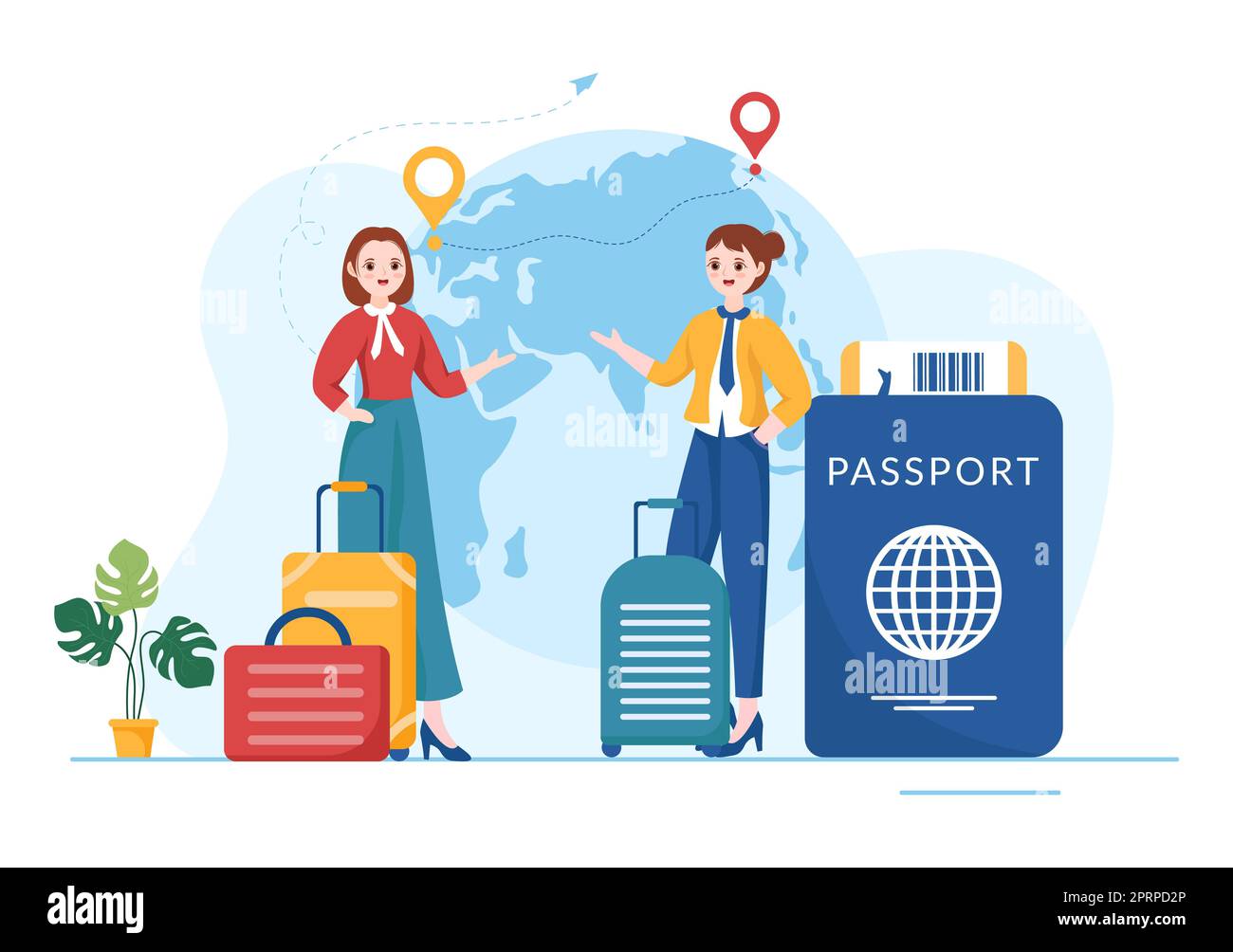 Immigration Template Hand Drawn Cartoon Flat Illustration of Document ...