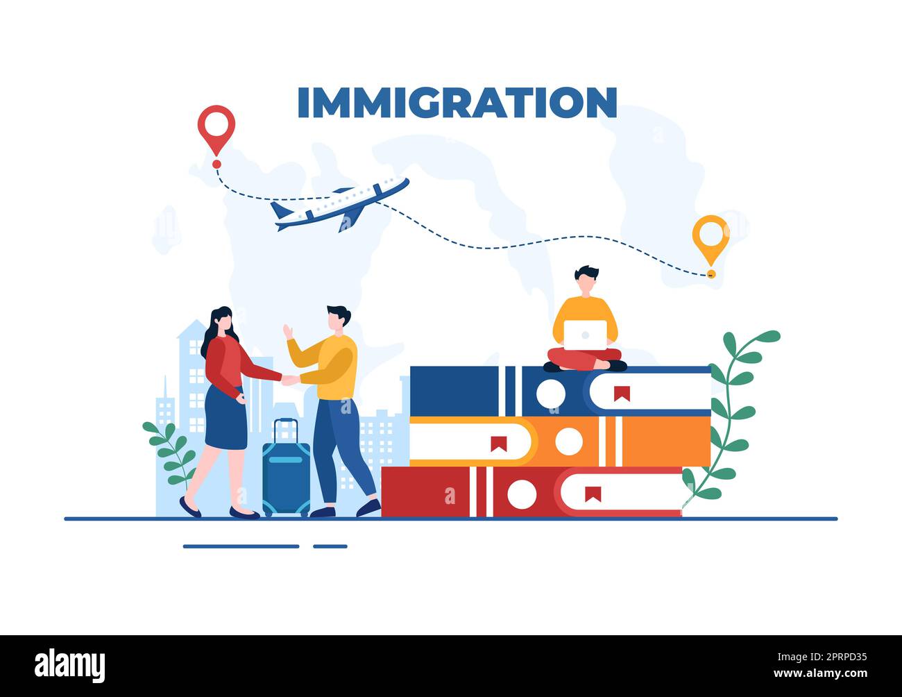 Immigration Template Hand Drawn Cartoon Flat Illustration of Document ...