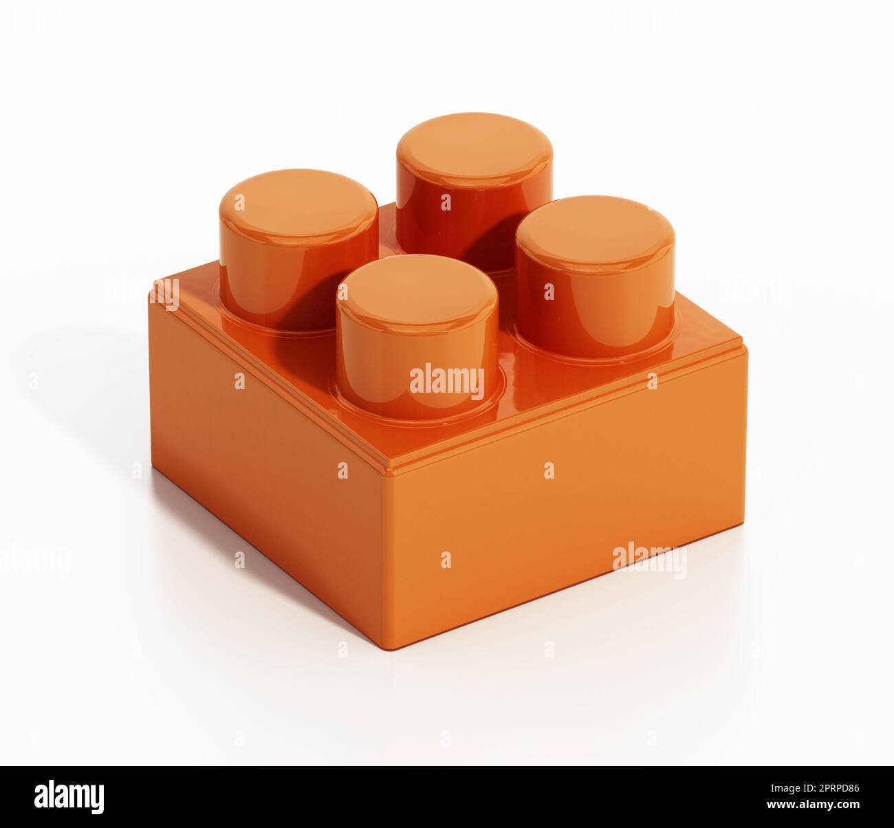 Square building block isolated on white background. 3D illustration ...