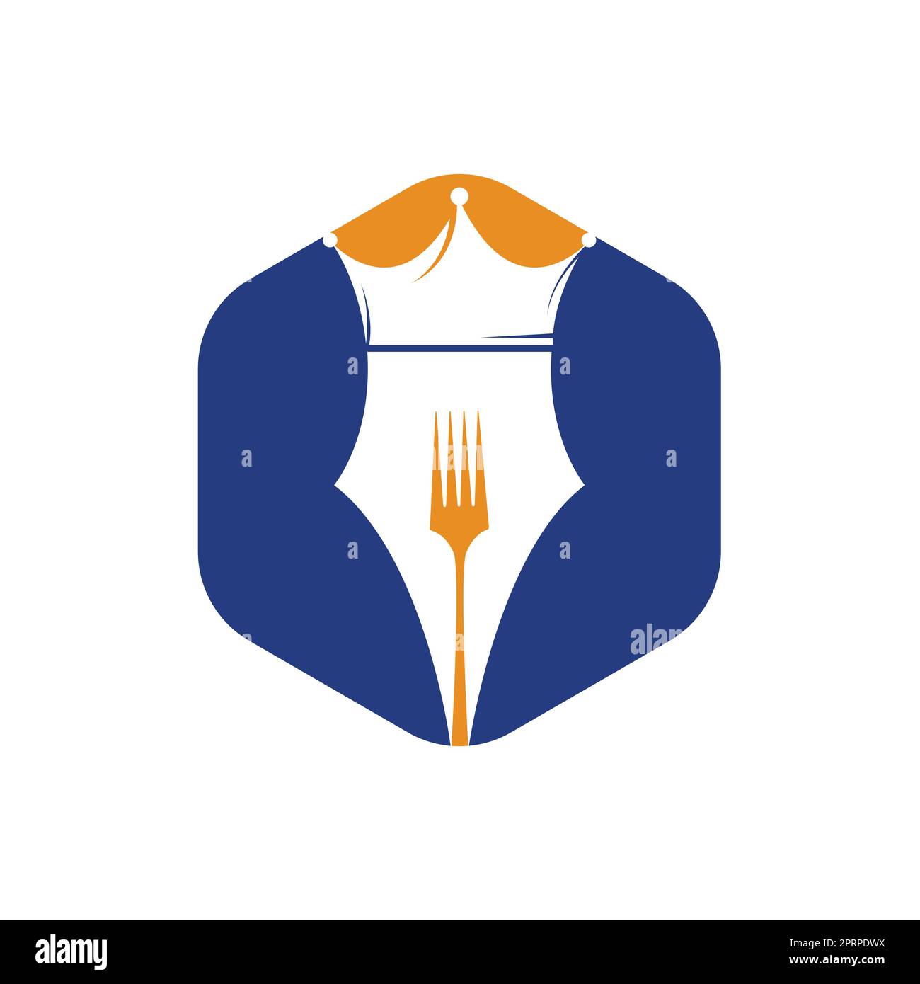 Food and restaurants logo design concept. Pen with crown and fork ...