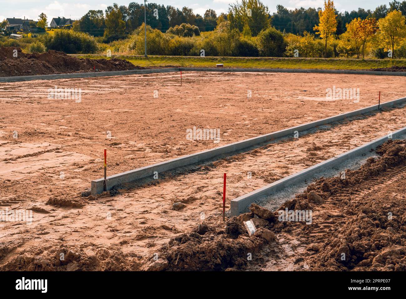 Site preparation for the construction. Heavy Earth Machined Stock Photo ...