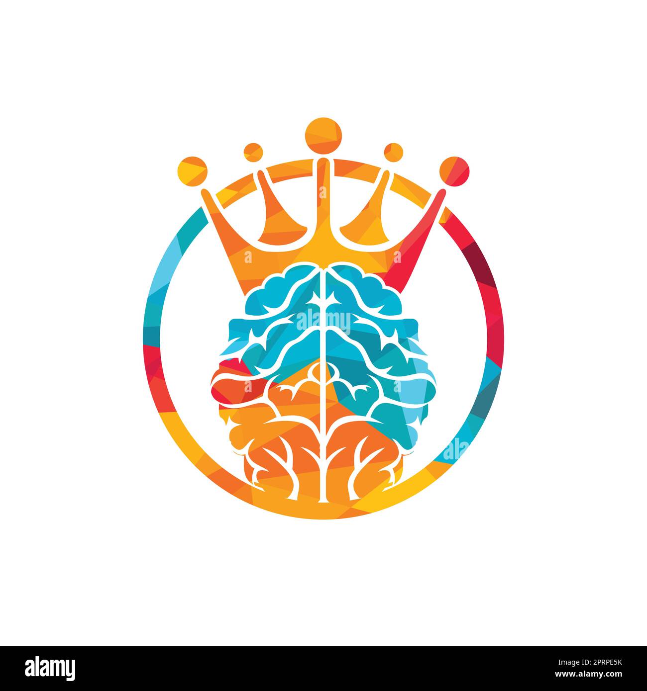 Smart king vector logo design. Human brain with crown icon design Stock ...