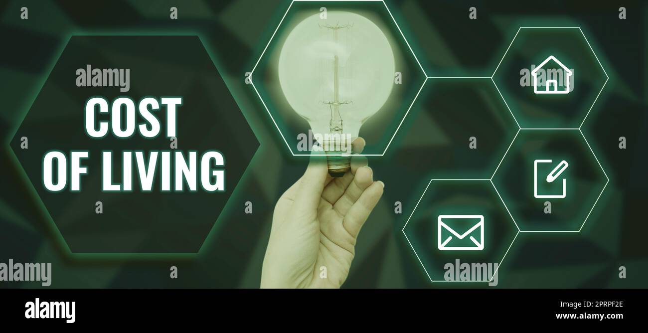 Conceptual caption Cost Of Living, Business overview Software used in ...