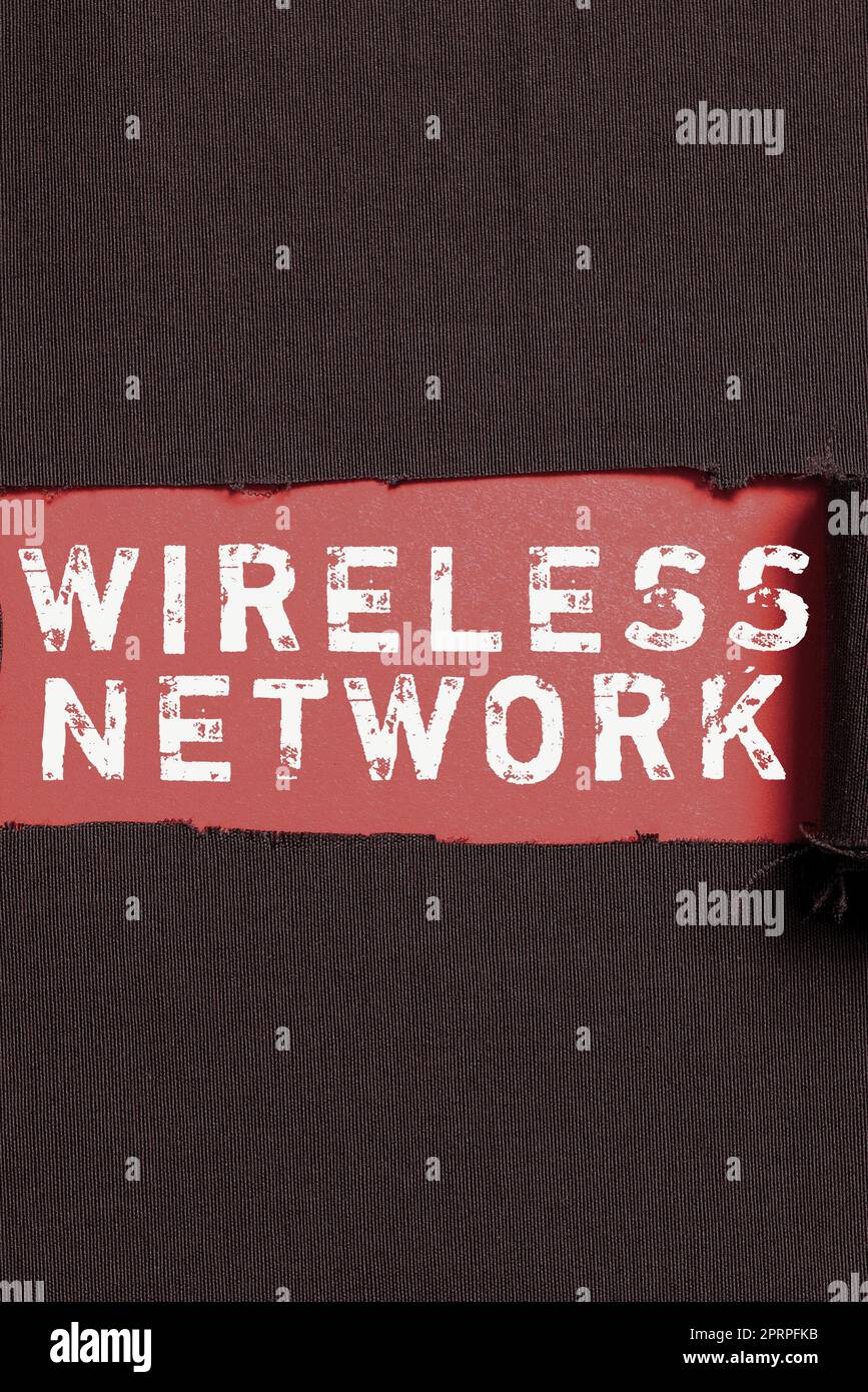 Text sign showing Wireless Network, Internet Concept nonobjective motif ...