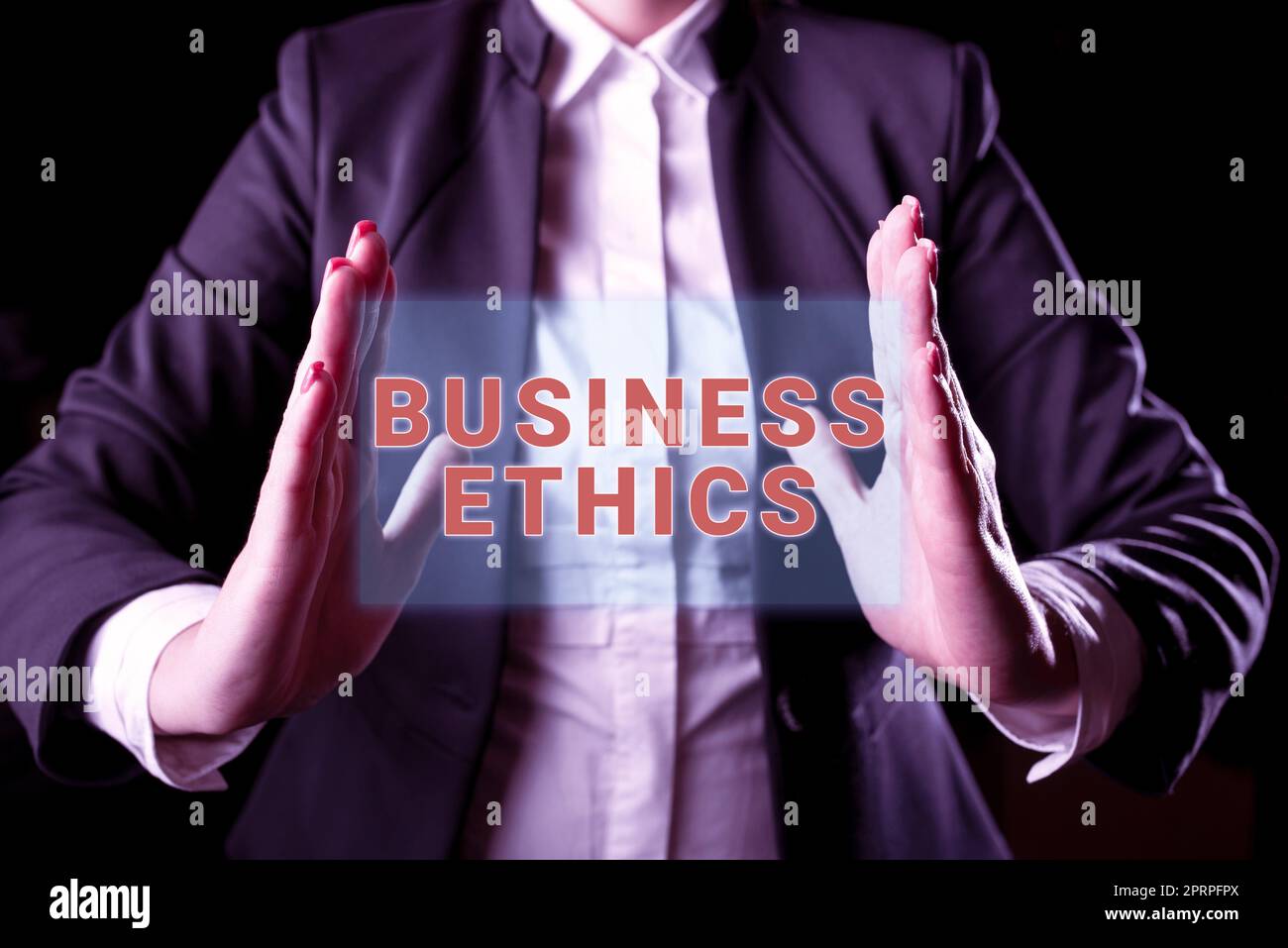 Hand writing sign Business Ethics, Business showcase process of ...