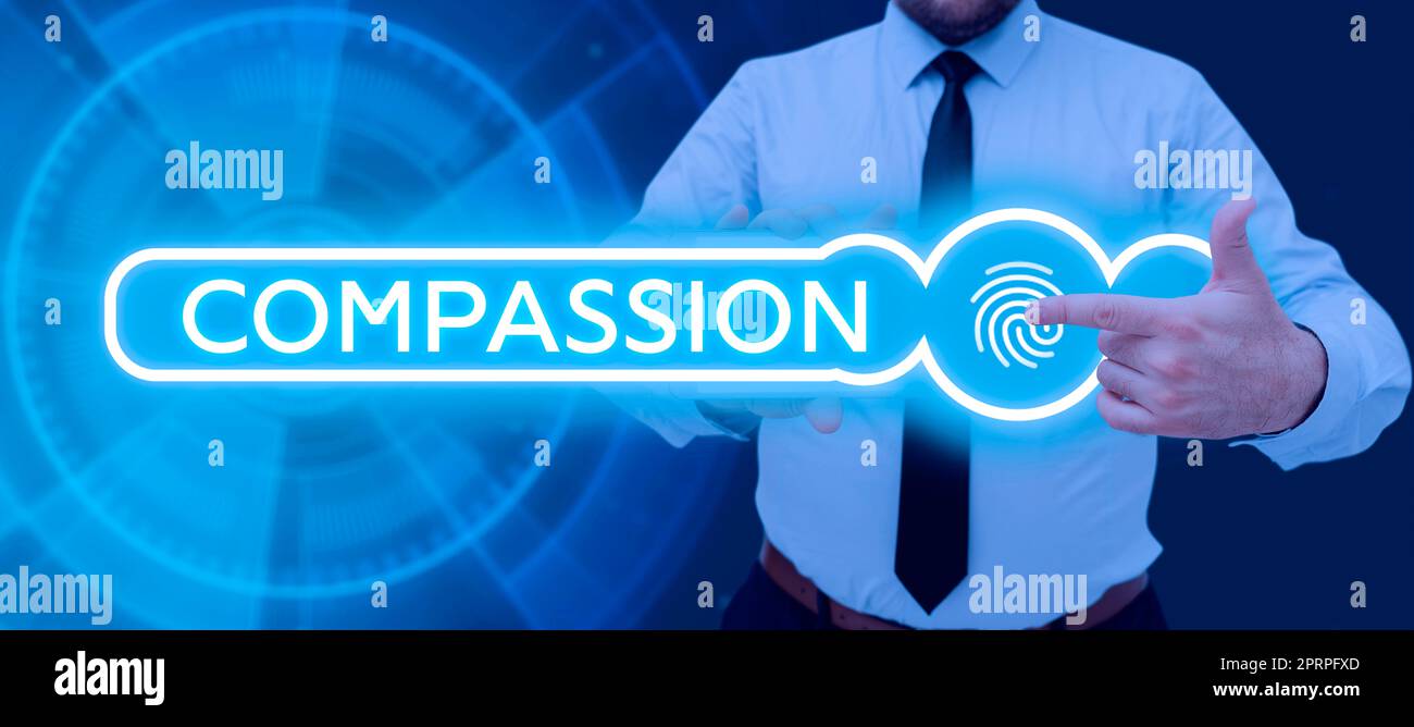 Hand writing sign Compassion, Concept meaning empathy and concern for ...