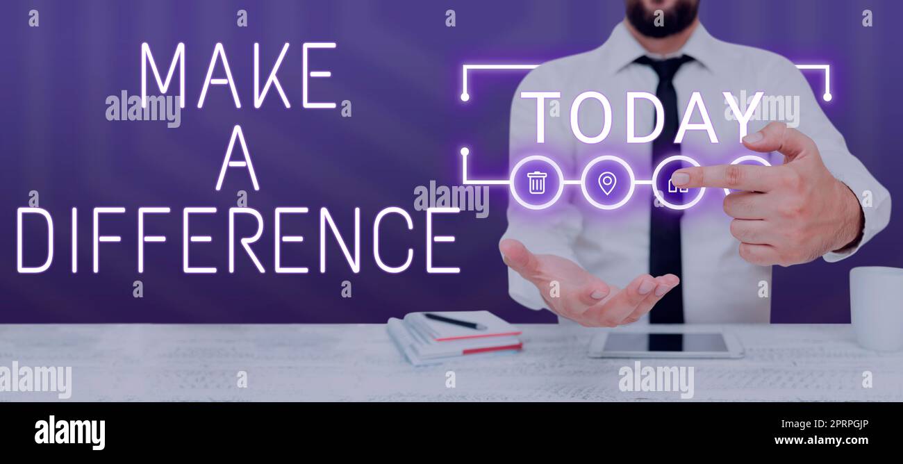 Conceptual display Make A Difference, Business showcase Personal ...