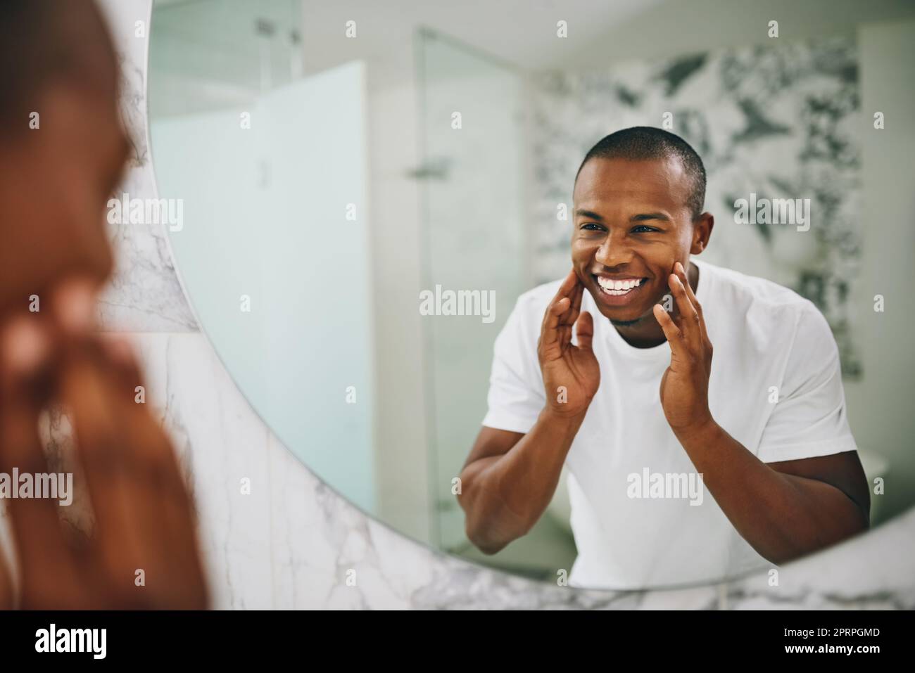 My skin just gets better and better. a young man going through his ...