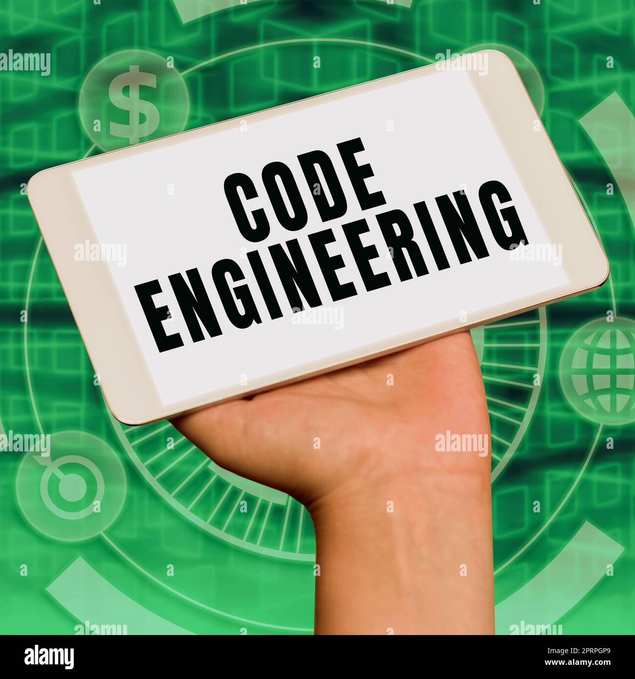 Conceptual display Code Engineering, Internet Concept significant ideas that are completely or ...