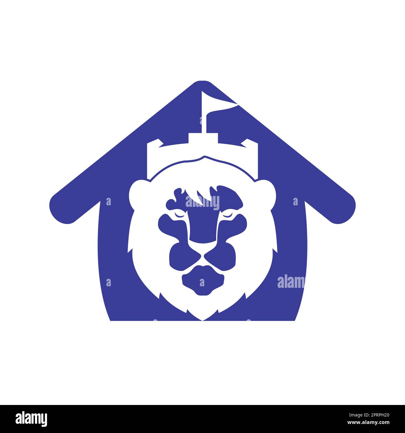 Lion fort vector logo design template. King castle logo concept Stock ...