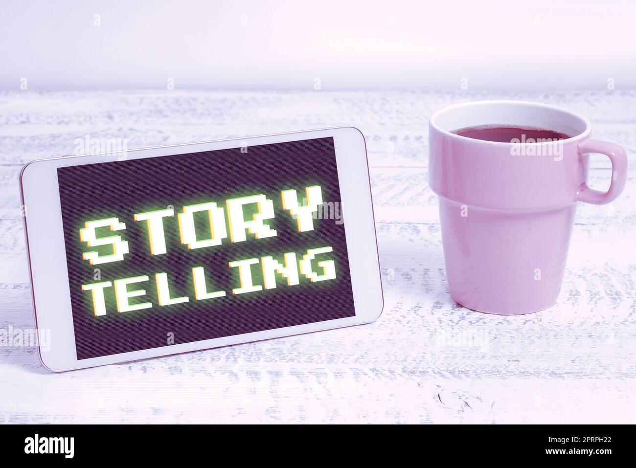 Hand writing sign Story Telling, Concept meaning method of limiting ...