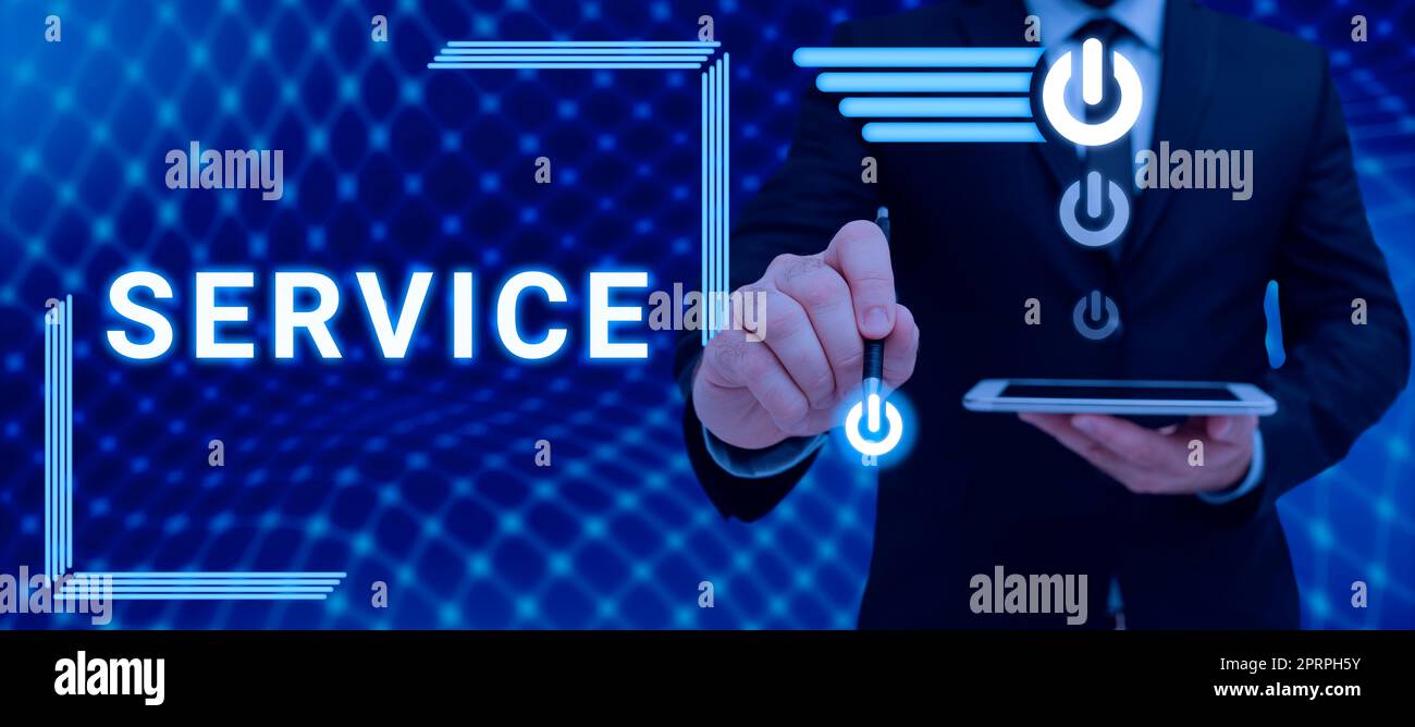 Inspiration showing sign Service, Word Written on action a person does ...