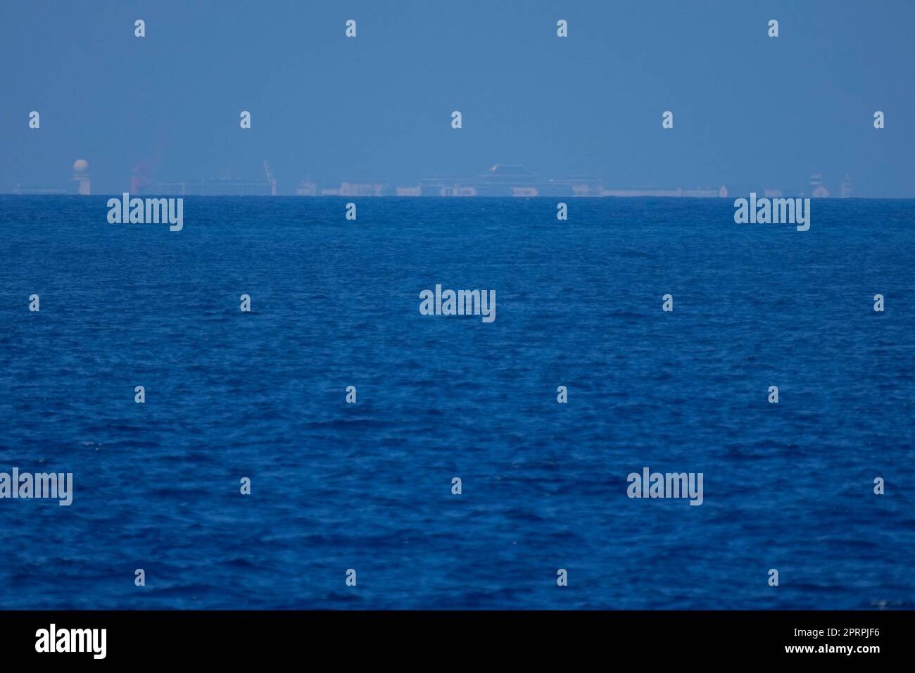 Structures from Chinese occupied Subi reef are seen near Philippine ...