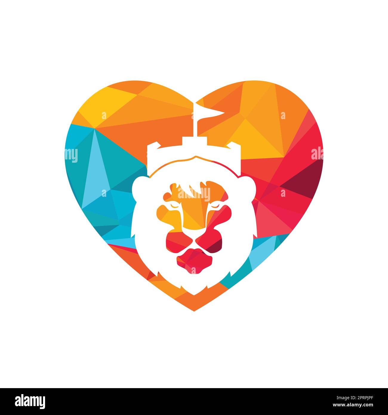 Lion fort vector logo design template. King castle logo concept Stock ...