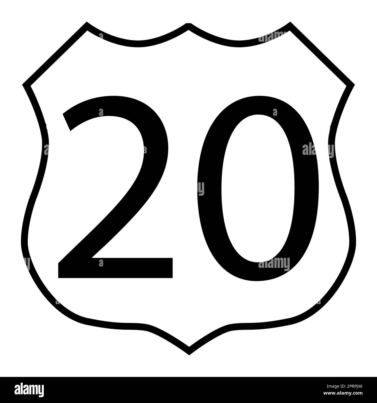 Highway 20 traffic sign isolated over a white background Stock Photo ...