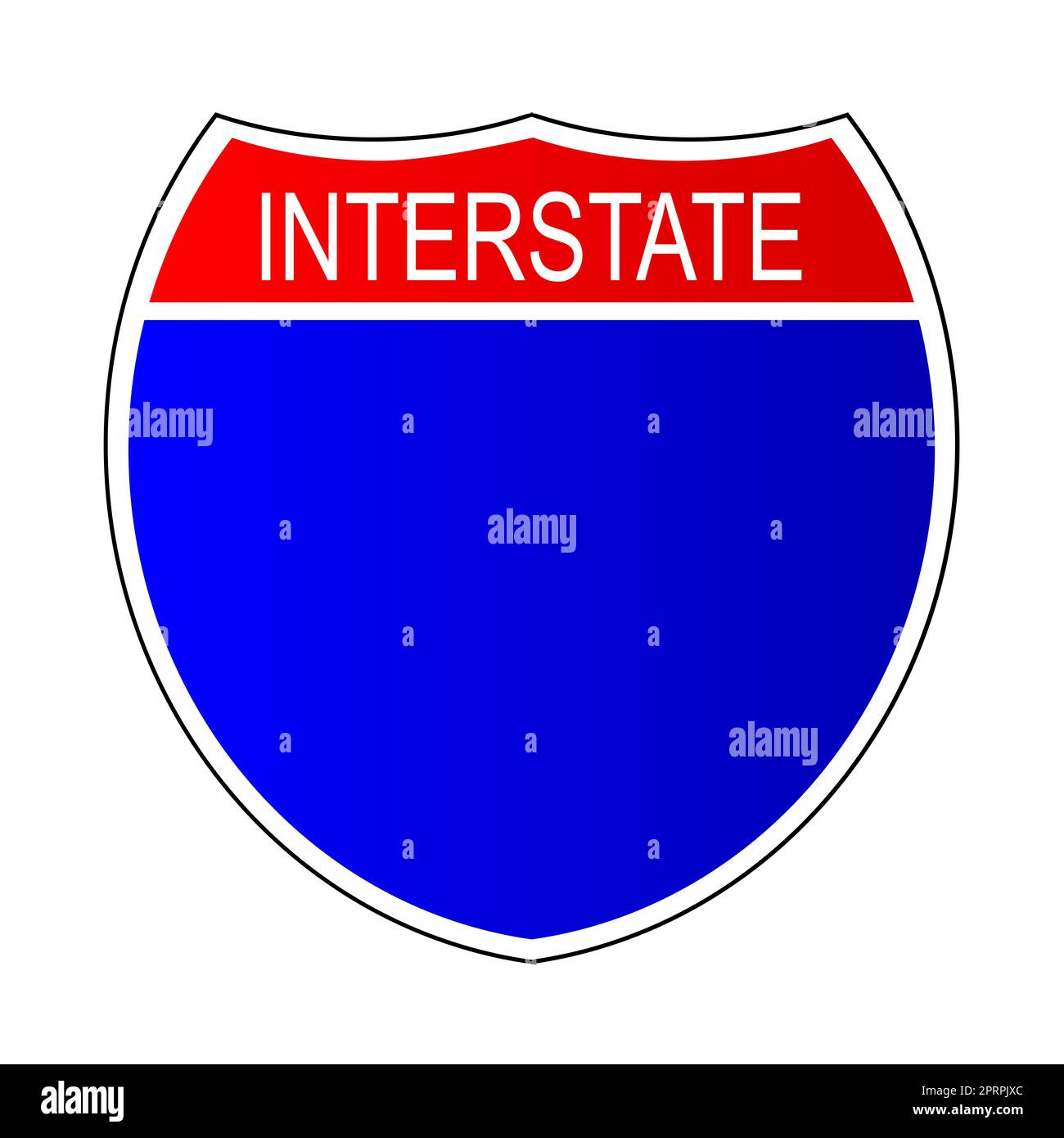 A blank isolated interstate sign over a white background Stock Photo ...