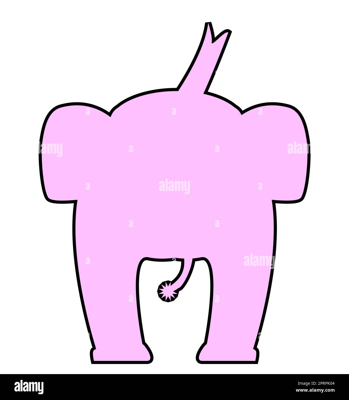 Pink elephant as per a drunken vision isolated on a white background ...