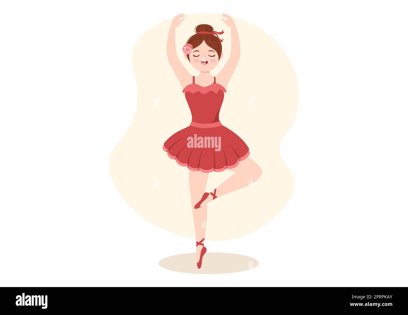 Ballet Template Hand Drawn Cartoon Flat Illustration Female Beautiful ...