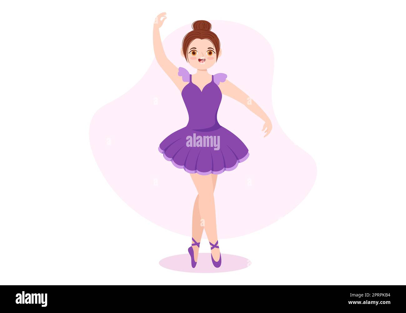 Ballet Template Hand Drawn Cartoon Flat Illustration Female Beautiful ...