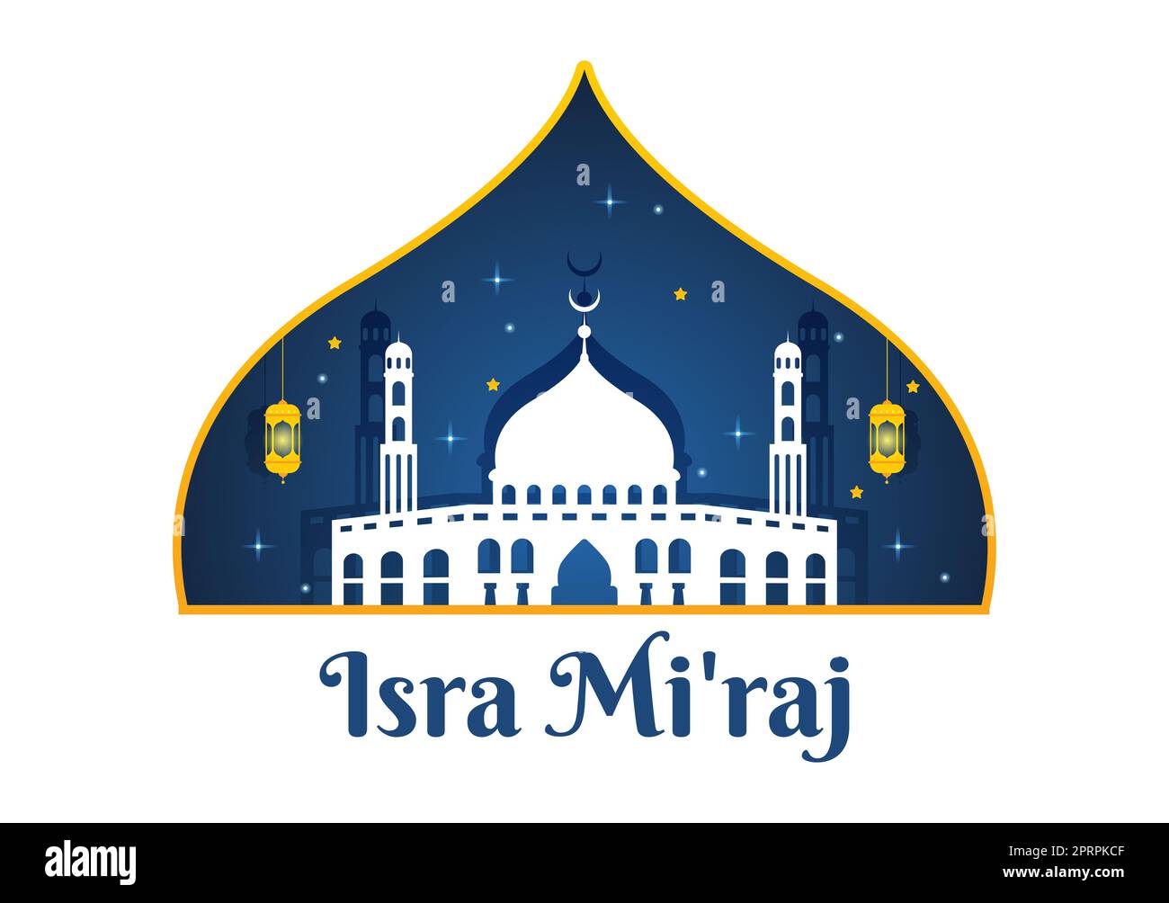 Happy Isra Miraj Nabi Muhammad SAW Template Hand Drawn Cartoon Flat ...