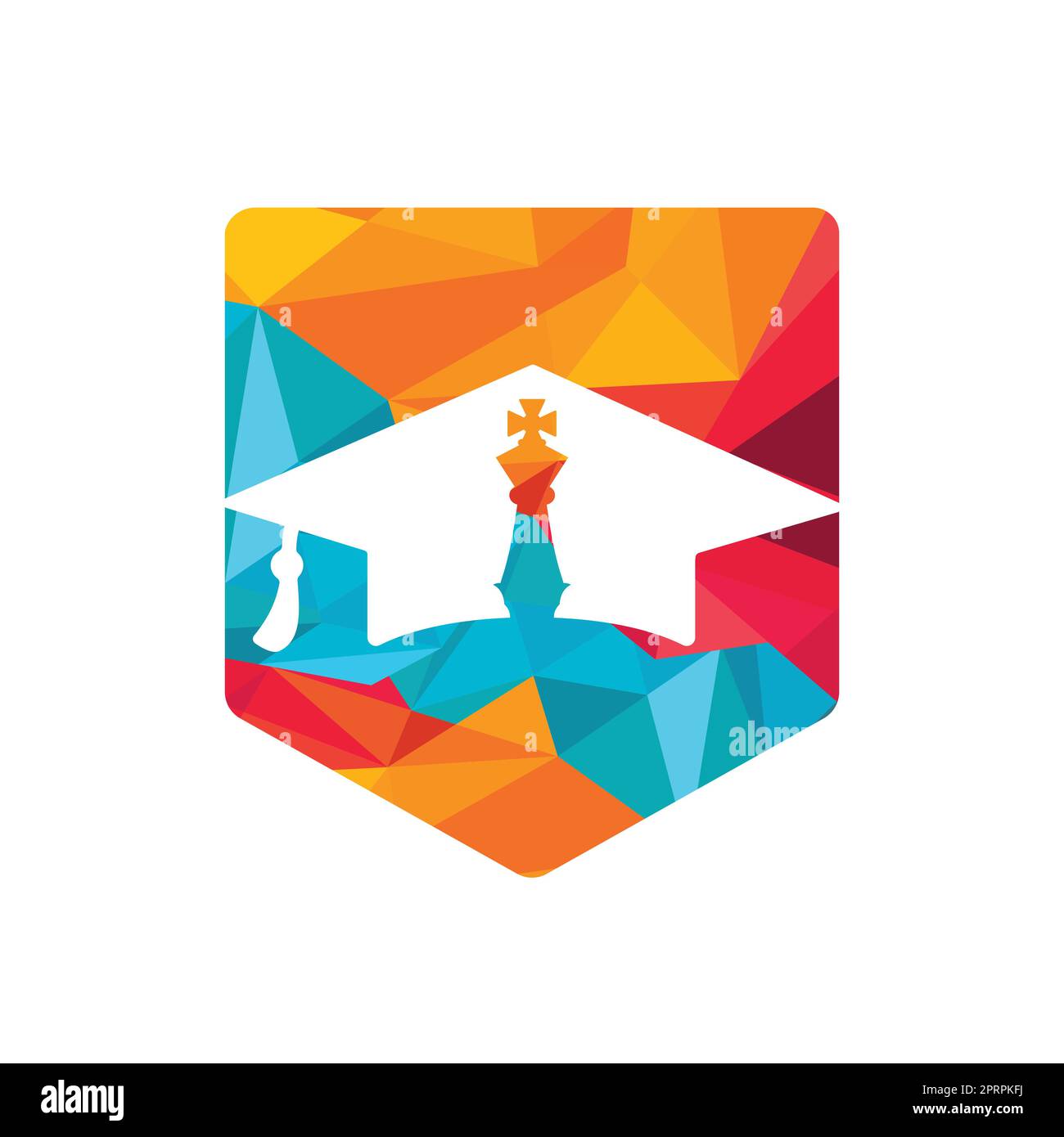 Graduation chess knight vector logo design. Education strategy vector ...