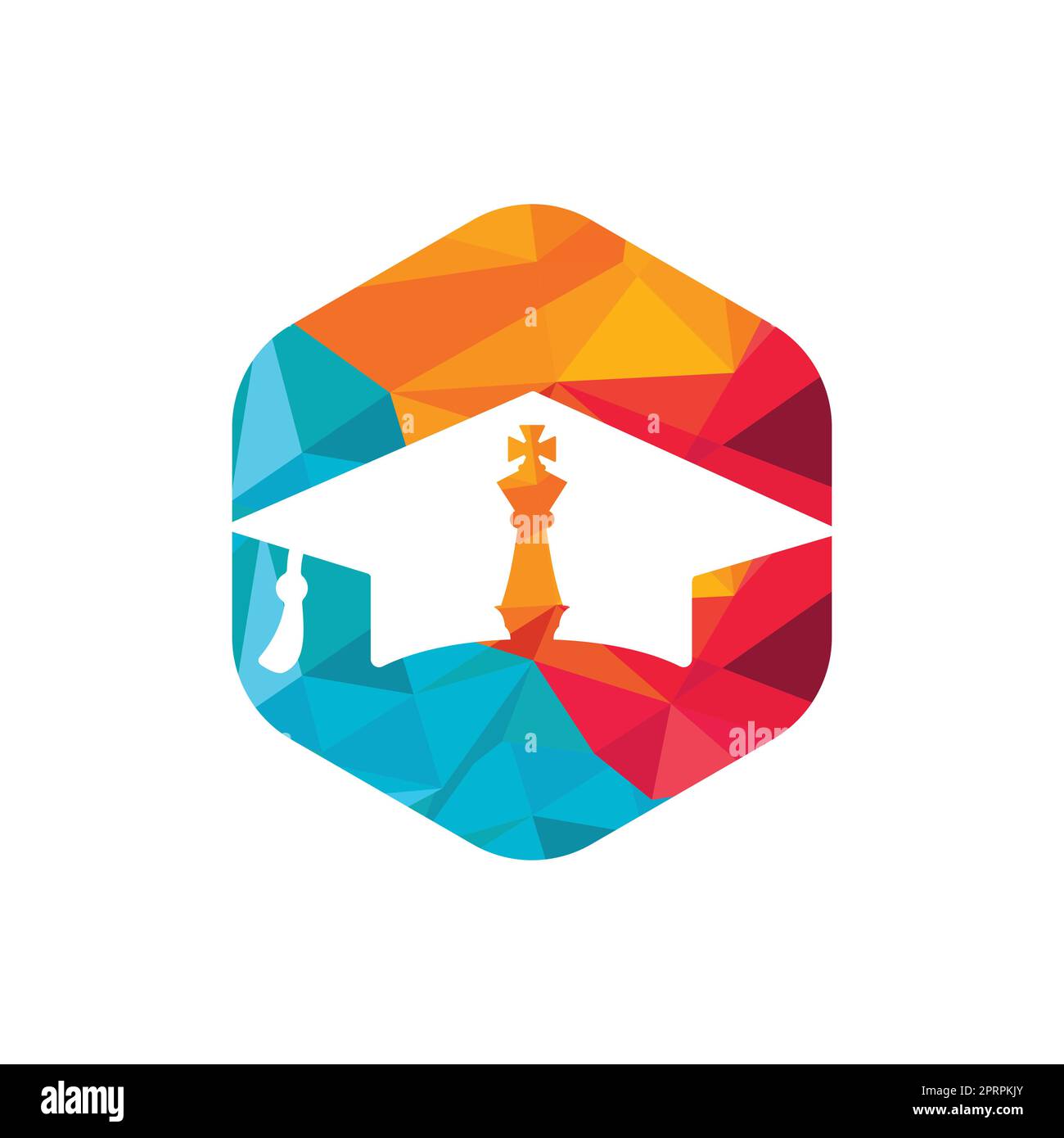 Graduation chess knight vector logo design. Education strategy vector ...