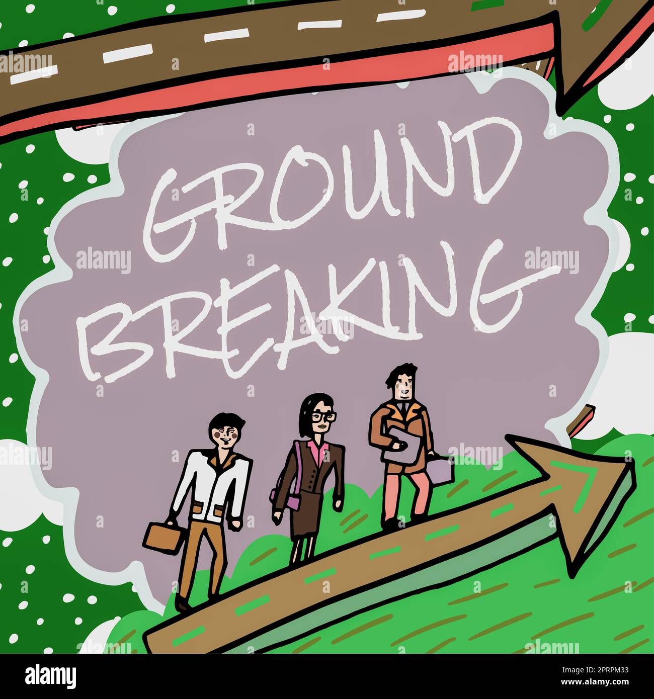 Sign displaying Ground BreakingVery new and a big change from other ...