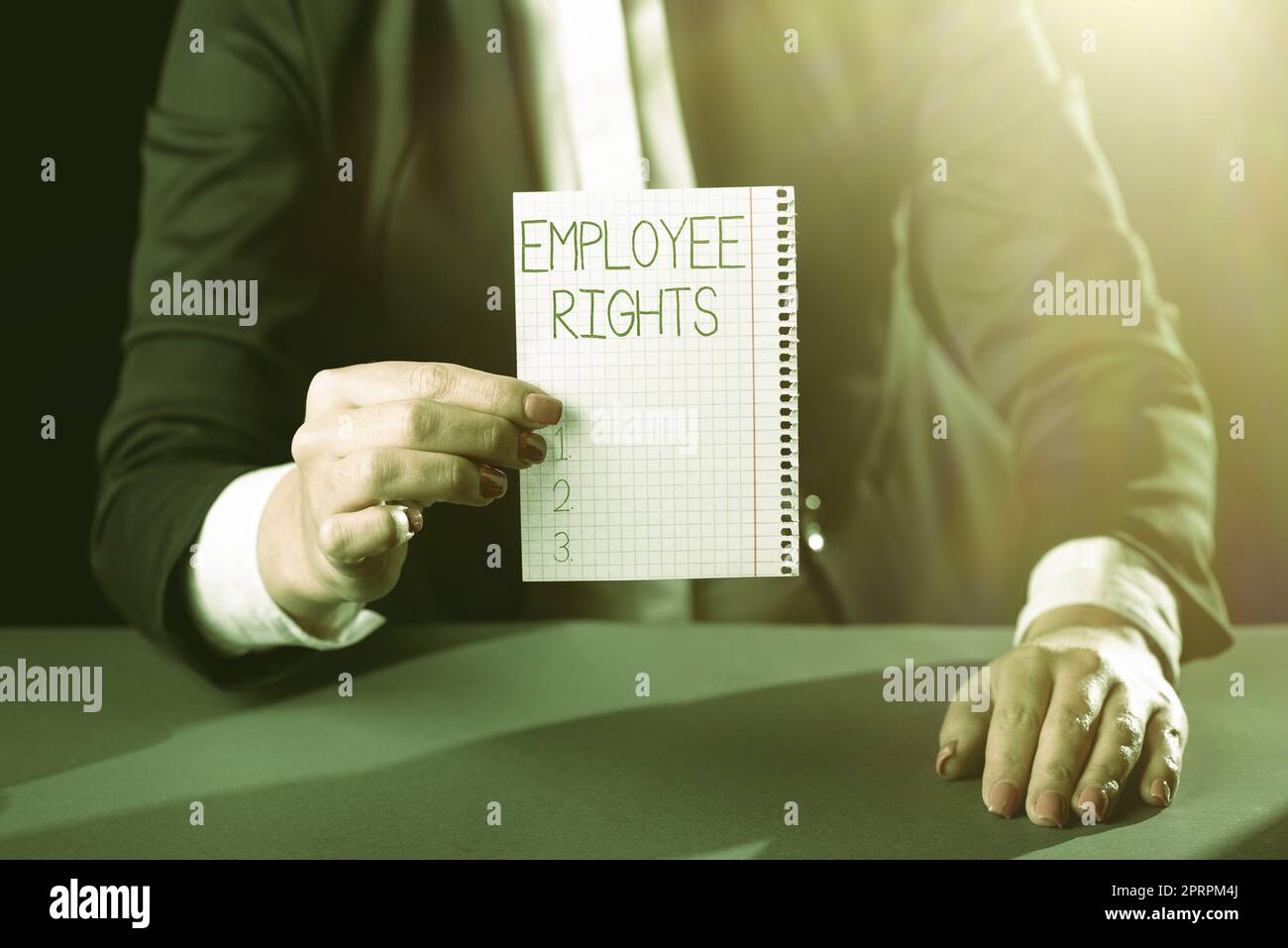 Text sign showing Employee RightsAll employees have basic rights in ...