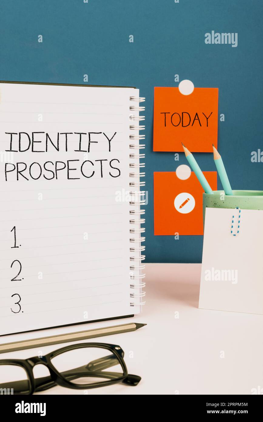 Writing displaying text Identify ProspectsPossible client Ideal ...
