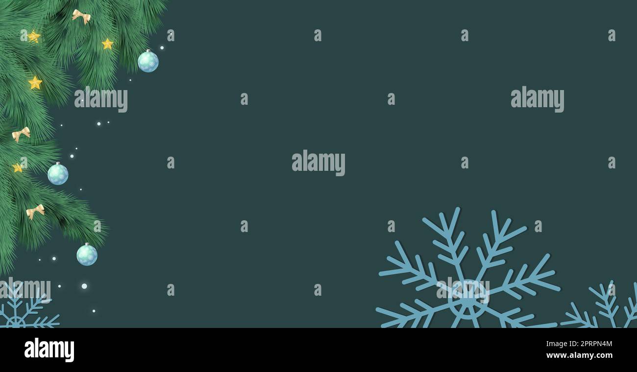 Christmas tree on dark background, web template for holiday promotional ...