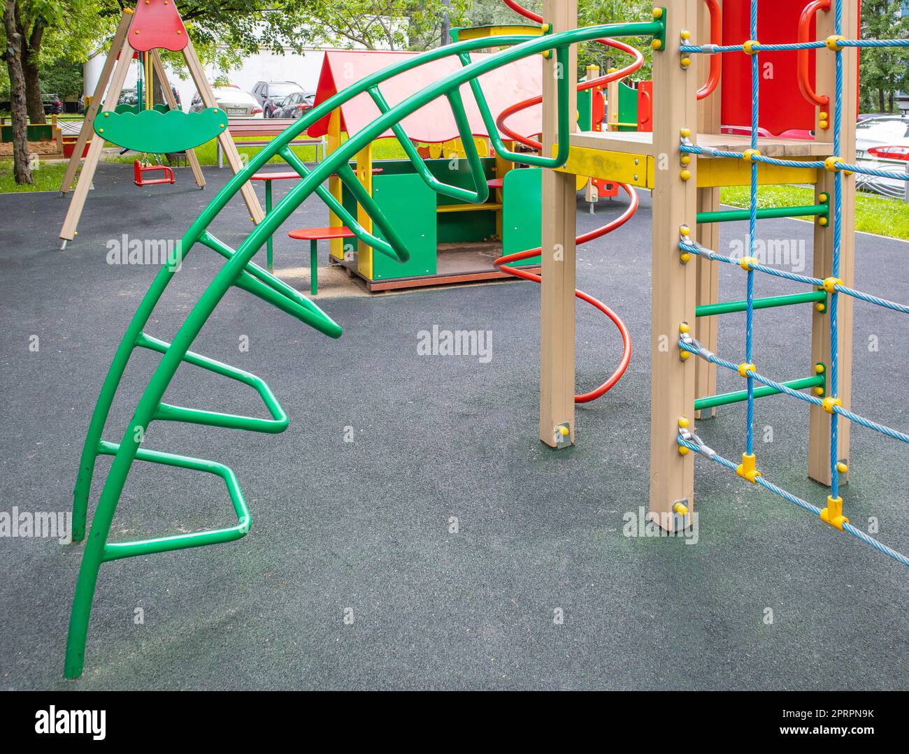 Modern Children's Outdoor Sports Play Complex with Slide, Rope Wall ...