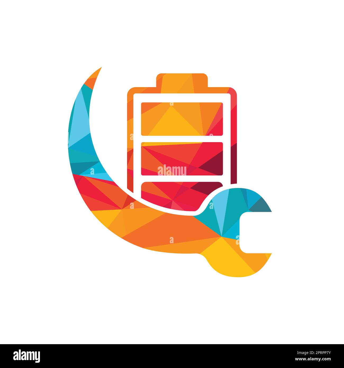 Battery service vector logo design template. Battery and wrench icon ...
