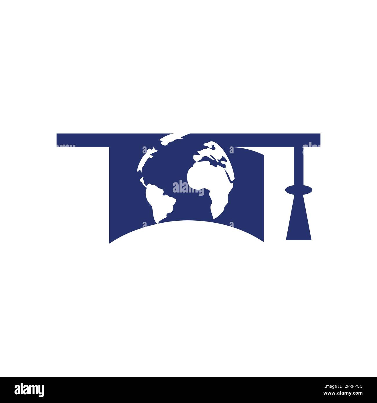 World education vector logo design. Globe with gradation cap and icon ...