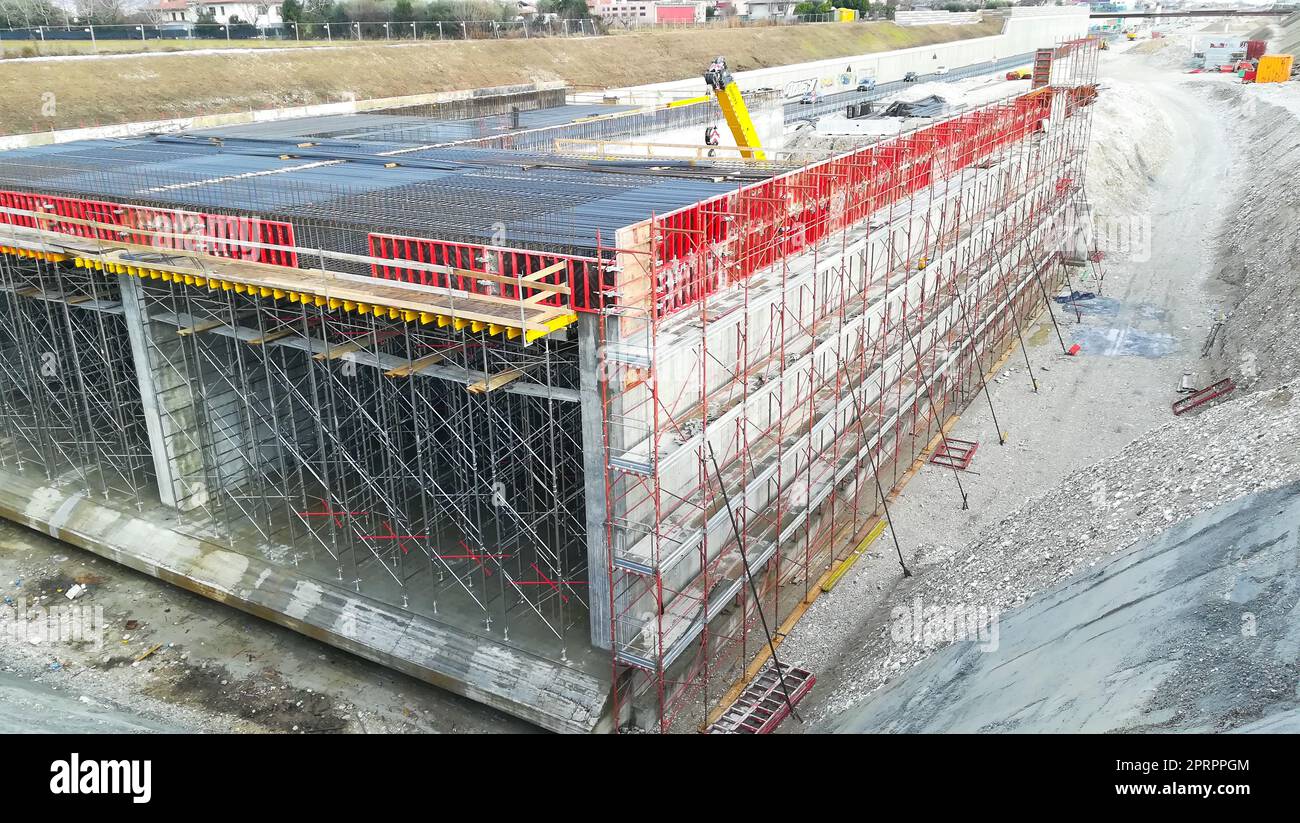 Highway construction site view. Civil engineering Stock Photo - Alamy