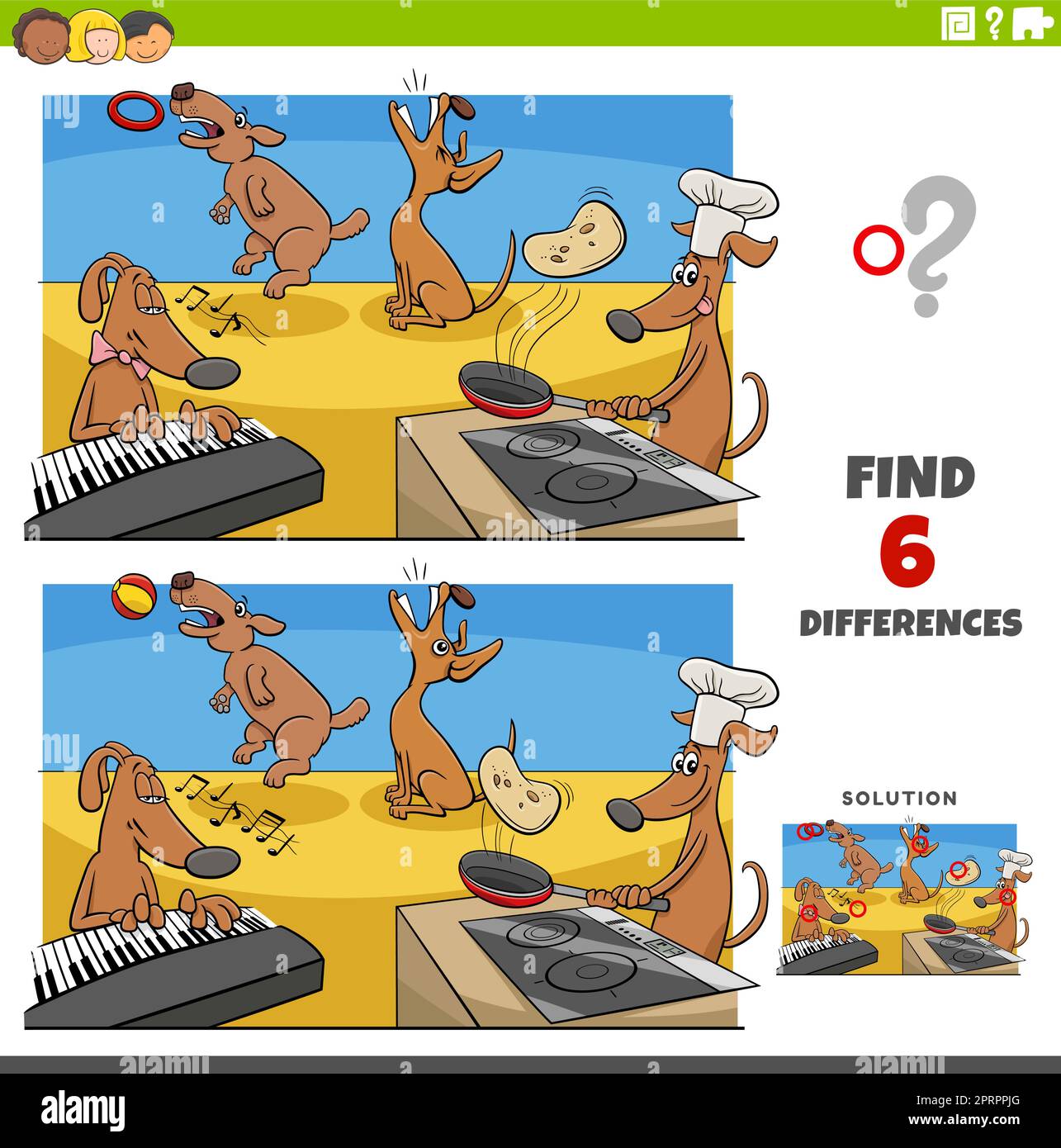 differences game with cartoon dogs animal characters Stock Vector Image ...