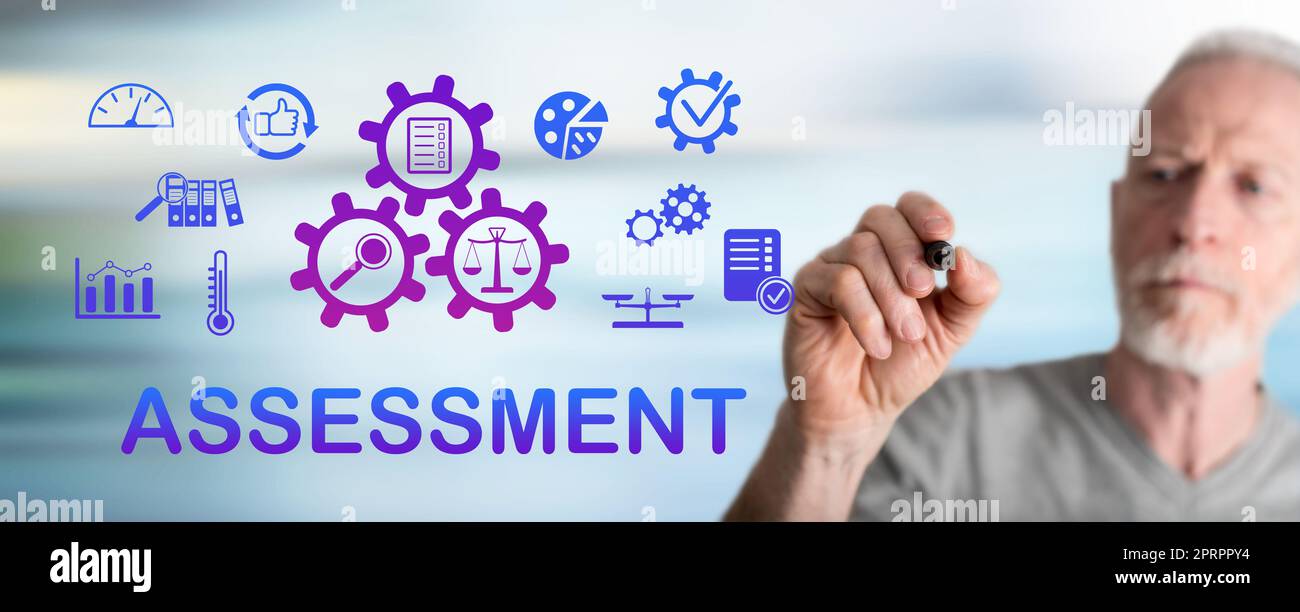 Assessment concept drawn by a man Stock Photo - Alamy