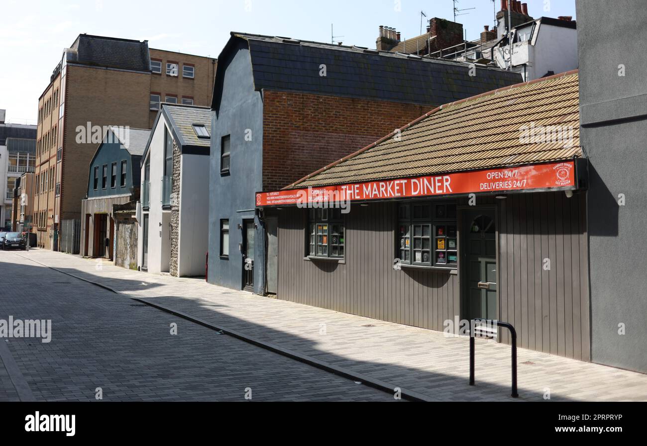 Exterior General View of the Market Diner in Circus St, Brighton Stock ...